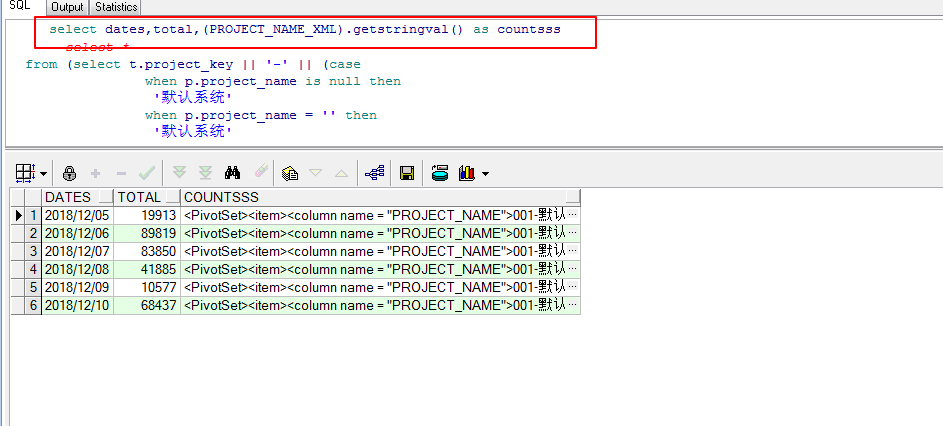 Oracle 11g下的行转列pivot填坑 Xmltype转clob或string Csdn博客 