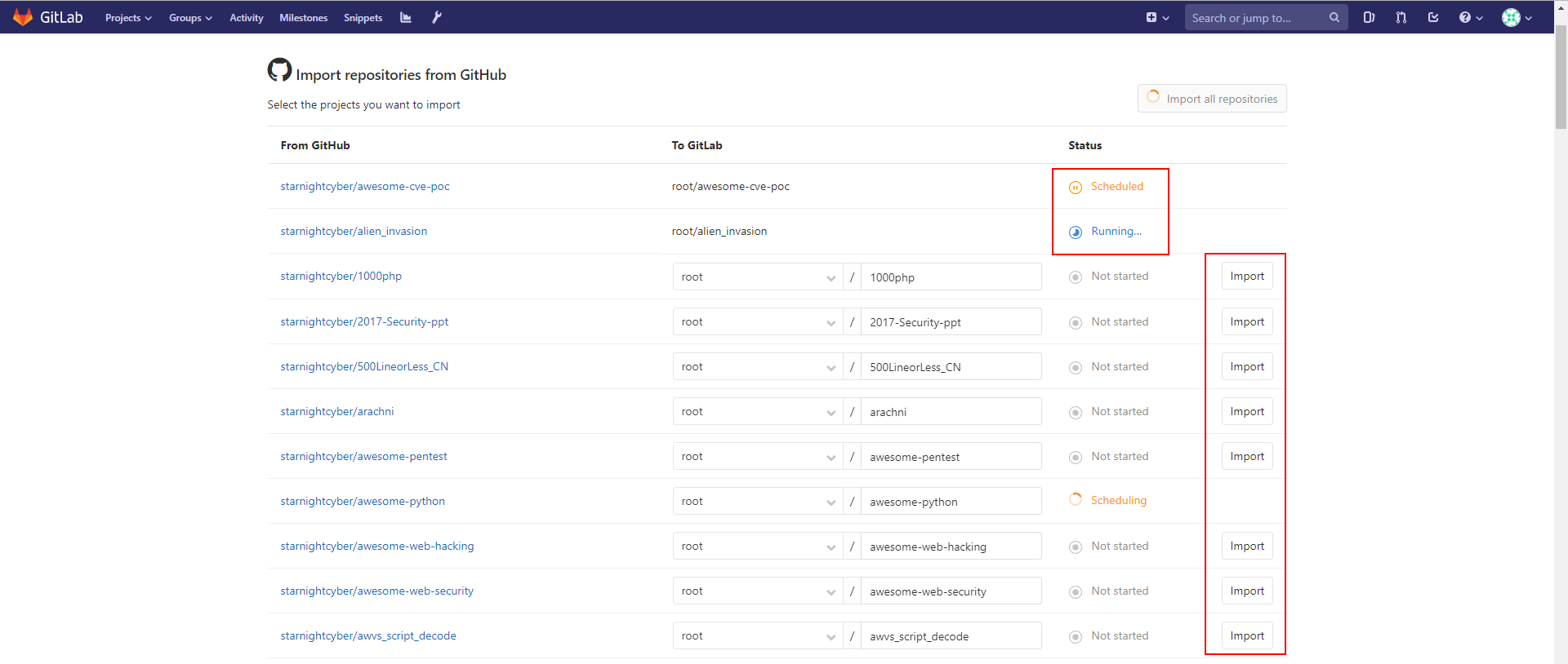 gitlab如何从Github导入项目 - osc_8i32hj13的个人空间 - OSCHINA - 中文开源技术交流社区