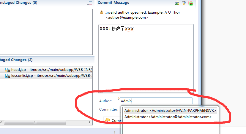 git提交错误 ，提示：Invalid author specified.Example:A U Thor -CSDN博客