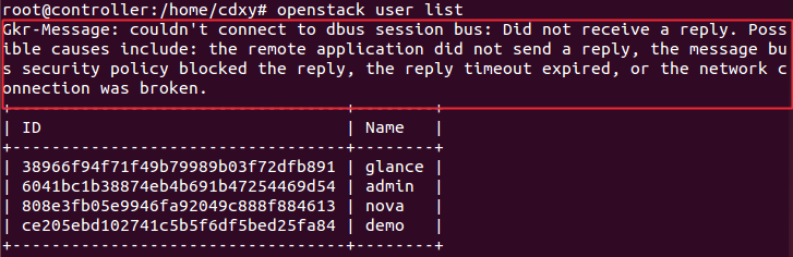 openstack Gkr-Message: couldn't connect to dbus session bus: - OSCHINA - 中文开源技术交流社区