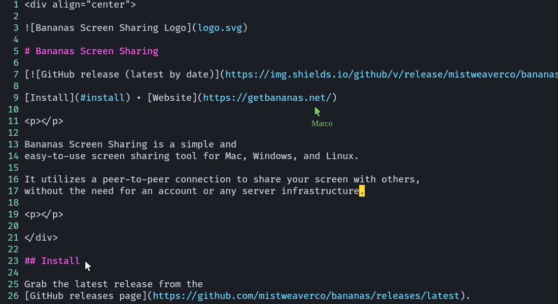 Bananas Screen Sharing首页、文档和下载 - 跨平台屏幕共享工具 - OSCHINA - 中文开源技术交流社区