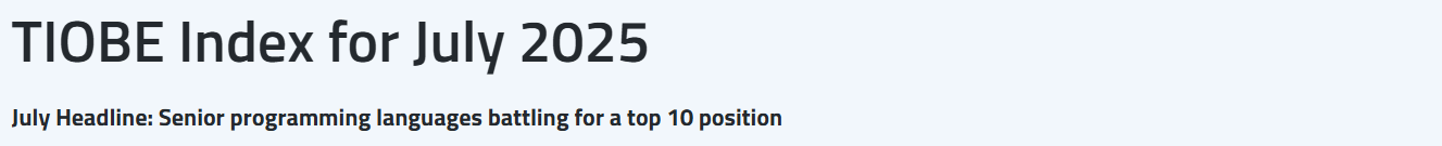 TIOBE 7 月榜单：高级编程语言争夺前十，Ada 胜出？ - OSCHINA - 中文开源技术交流社区