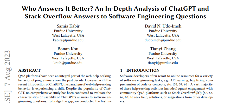 ChatGPT 和 Stack Overflow，谁的解答更胜一筹？ - OSCHINA - 中文开源技术交流社区