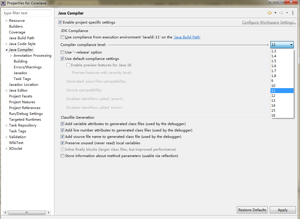 使用eclipse时,报 Syntax Error Parameterized Types Are Only Available If