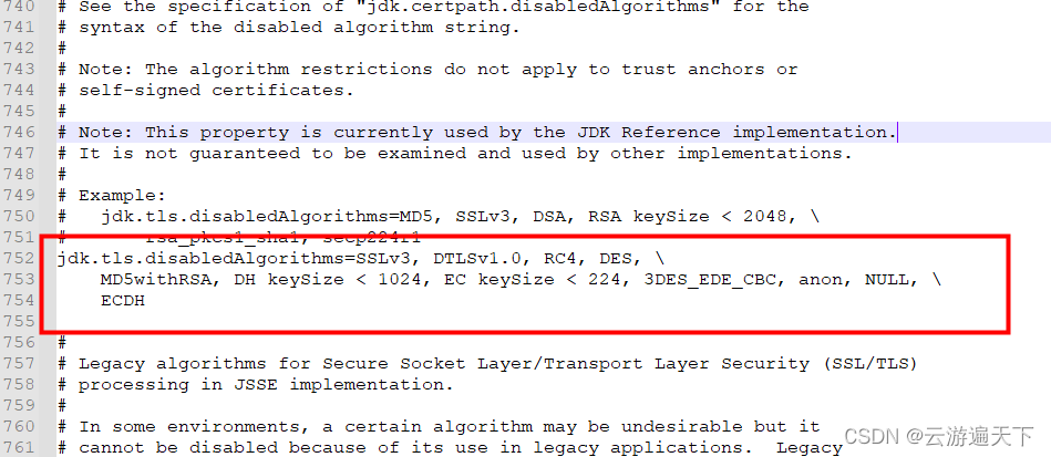 jdk21连接sqlserver报The server selected protocol version TLS10 is not accepted by client ...