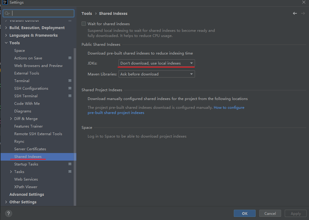 IDEA：取消download pre-built shared indexes自动下载 - OSCHINA - 中文开源技术交流社区